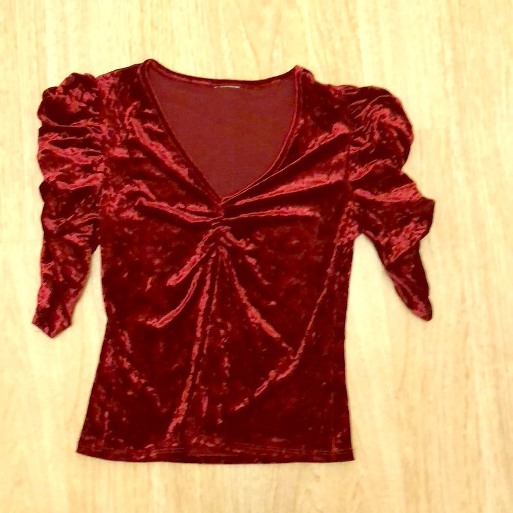 Rare Crushed Velvet Gothic Renaissance Blouse S - Gem
